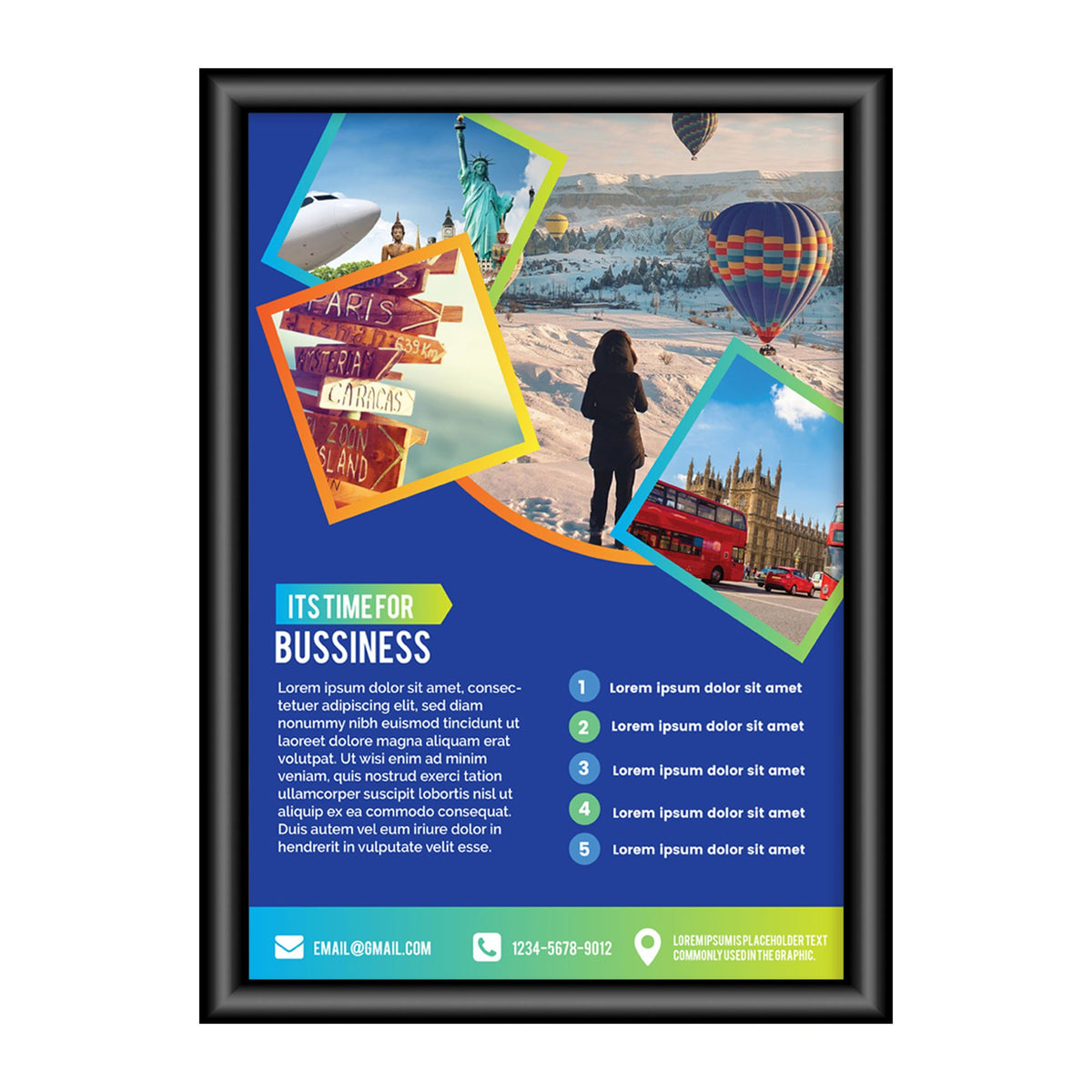 21.59 x 27.94 cm Black Double-Sided Frame - 32MM Profile – SnapeZo.Utility