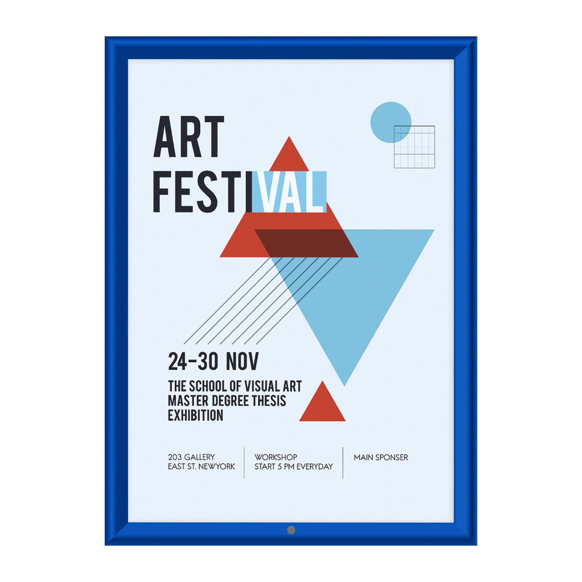 SnapeZo® 21.59 x 27.94 cm Blue Lockable Weather Resistant Snap Frame ...